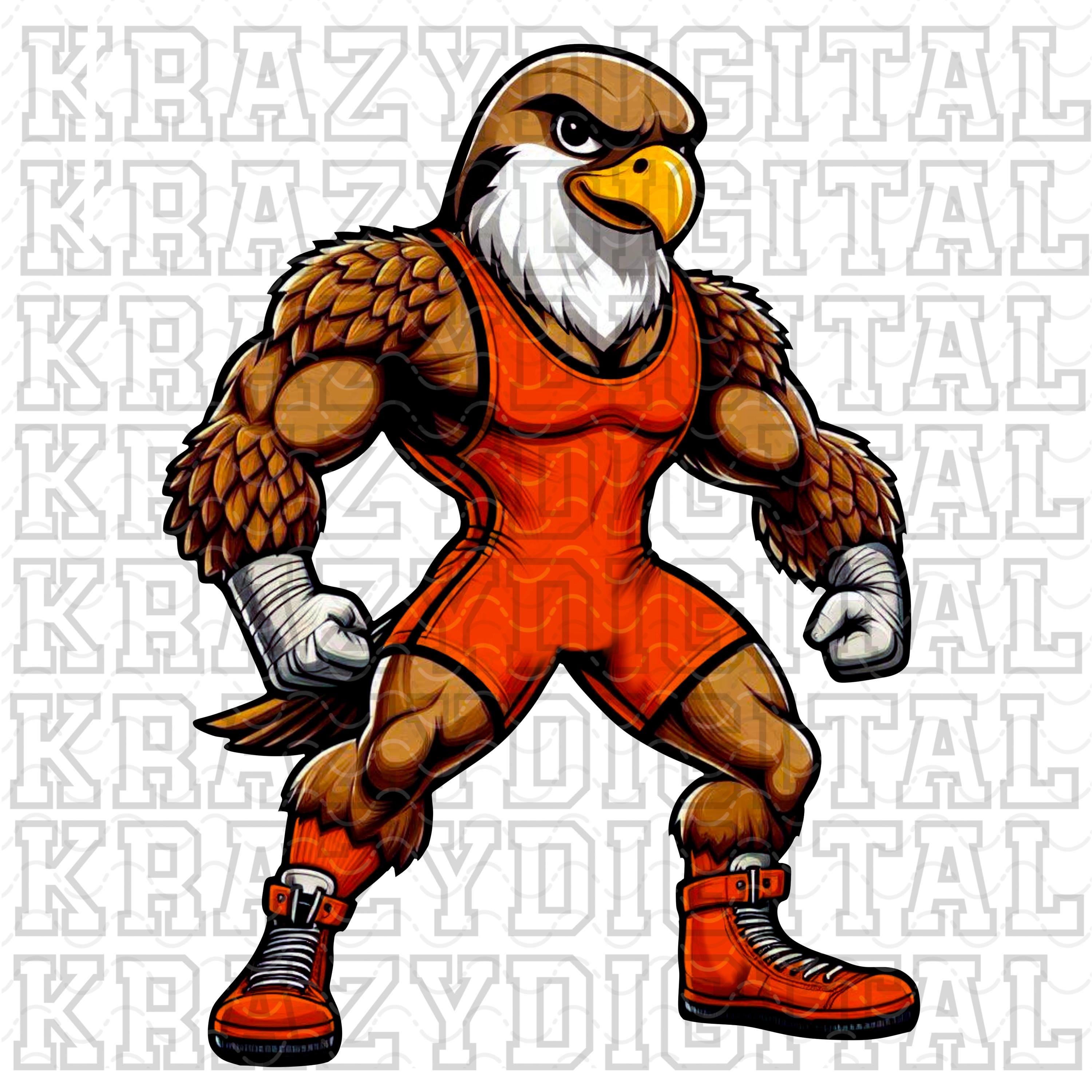Falcons Wrestling Mascot PNG, Orange Falcons School Spirit, Orange ...