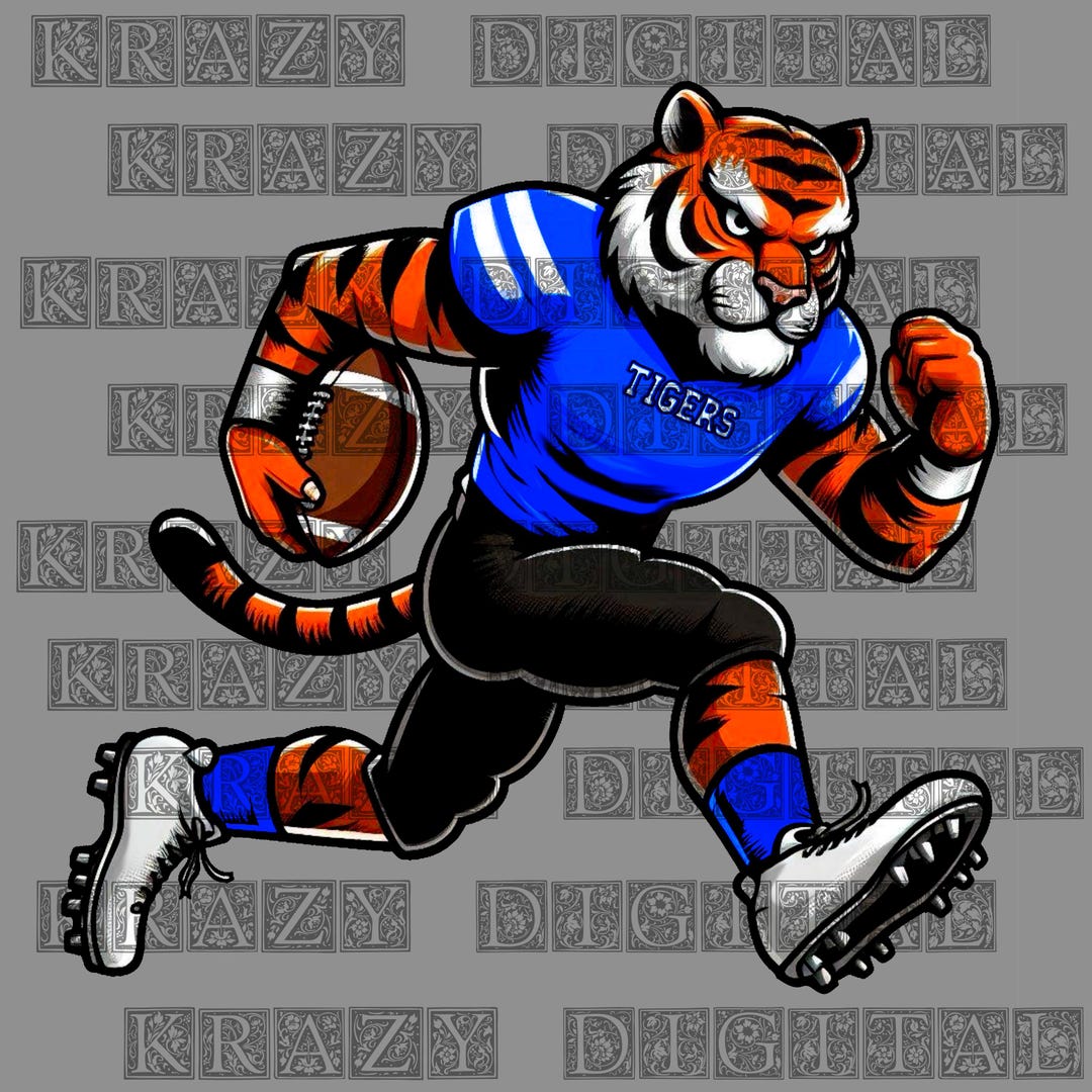 Tiger Blue Orange Football PNG, Tiger Football PNG, Tiger Football Blue ...