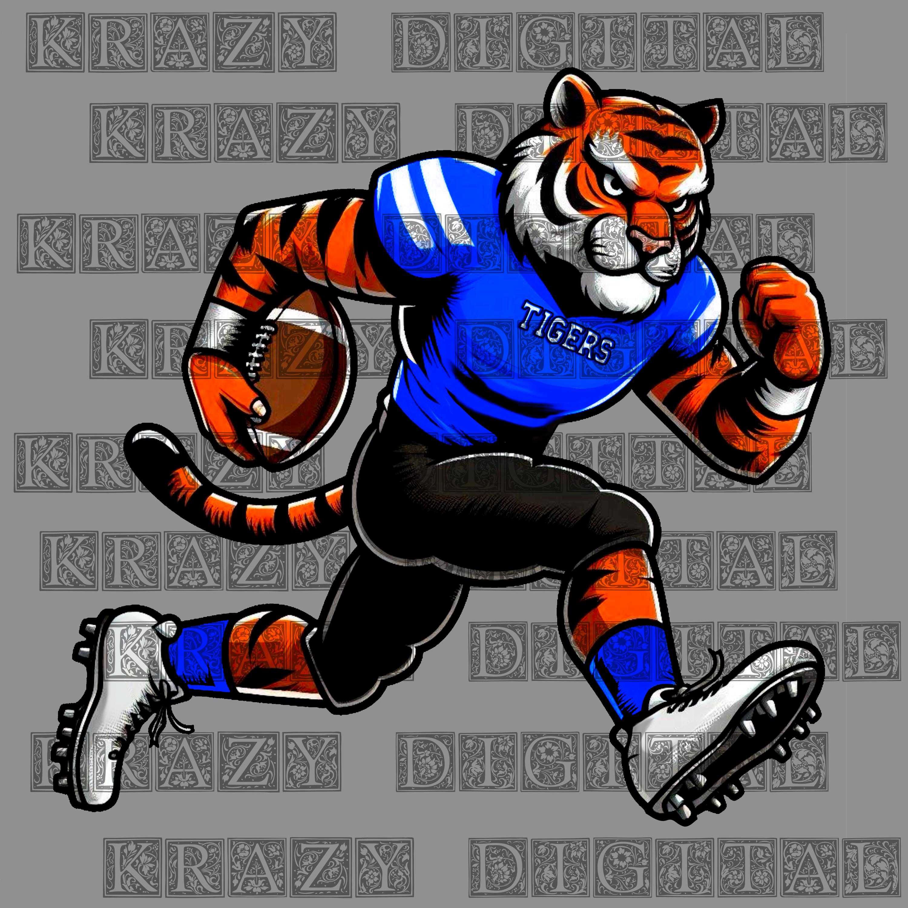 Tiger Blue Orange Football PNG, Tiger Football PNG, Tiger Football Blue ...