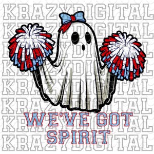 We’ve Got Spirit PNG Cheerleader Sublimation, Girl Ghost Red Columbia ...
