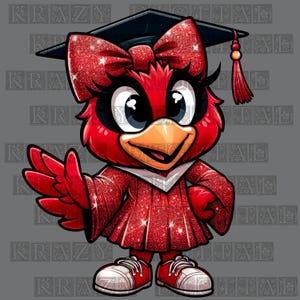 Red Cardinal Senior PNG, Red Cardinal Mascot Gradustion, Red Bird ...