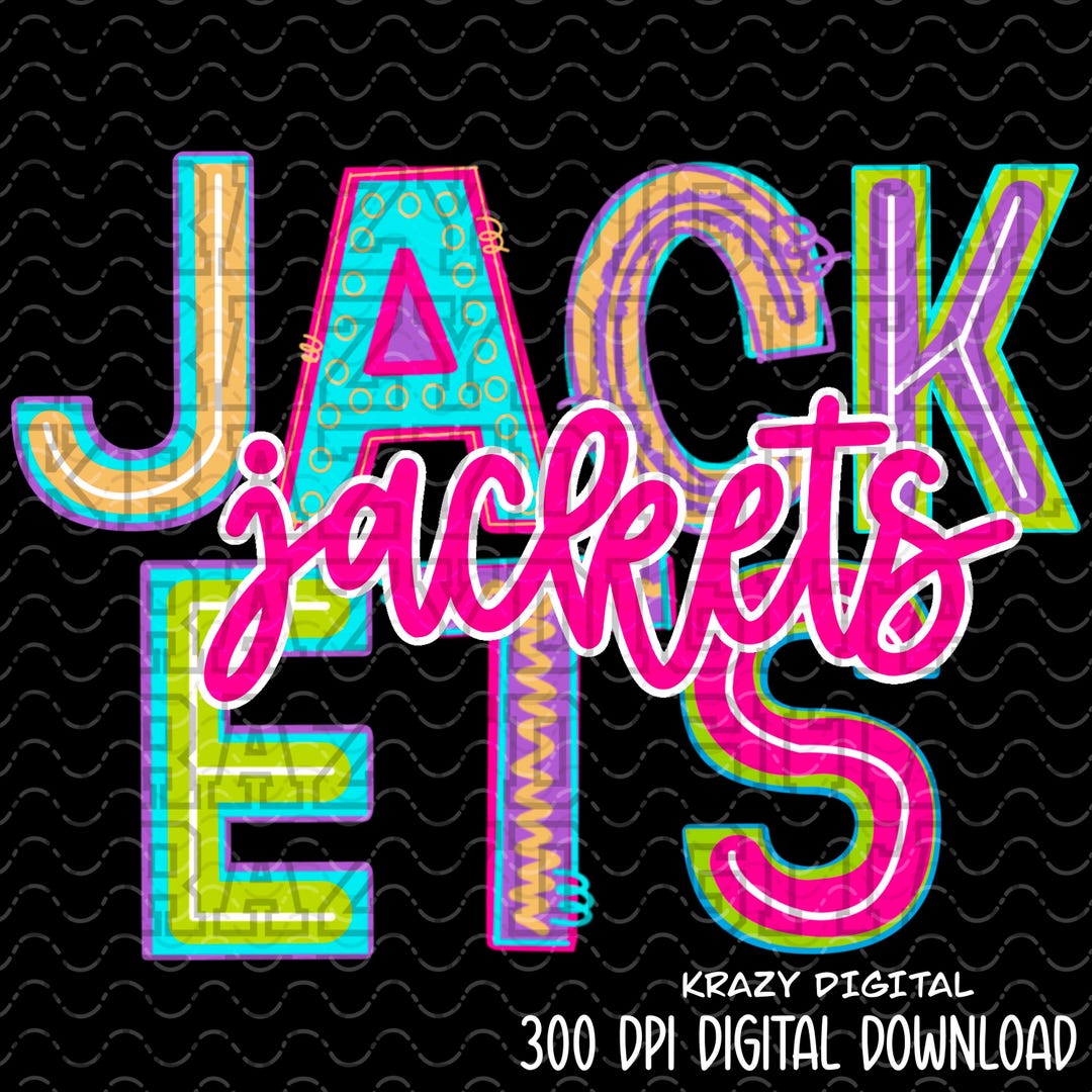 Neon Jacket Sketch Font PNG, Jackets Sister Spirit Digital File, Sports ...
