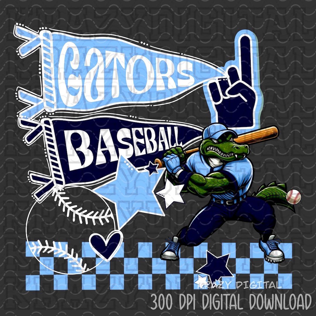 Alligator Baseball Pennant Flag PNG, Alligator Navy Carolina Blue Mom ...
