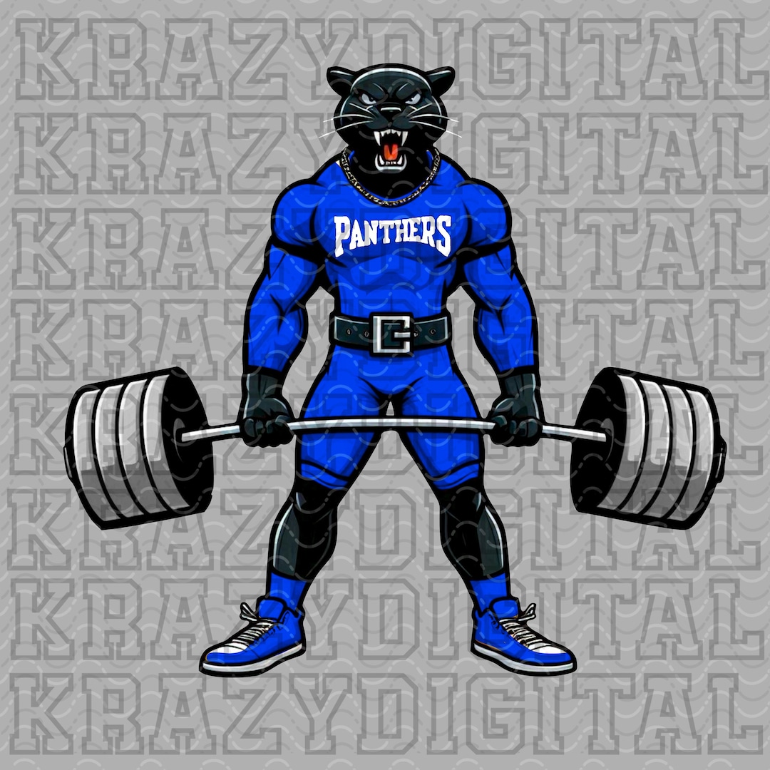 Panther Blue Powerlifting PNG, Blue Panther Weight Trainging Digital ...