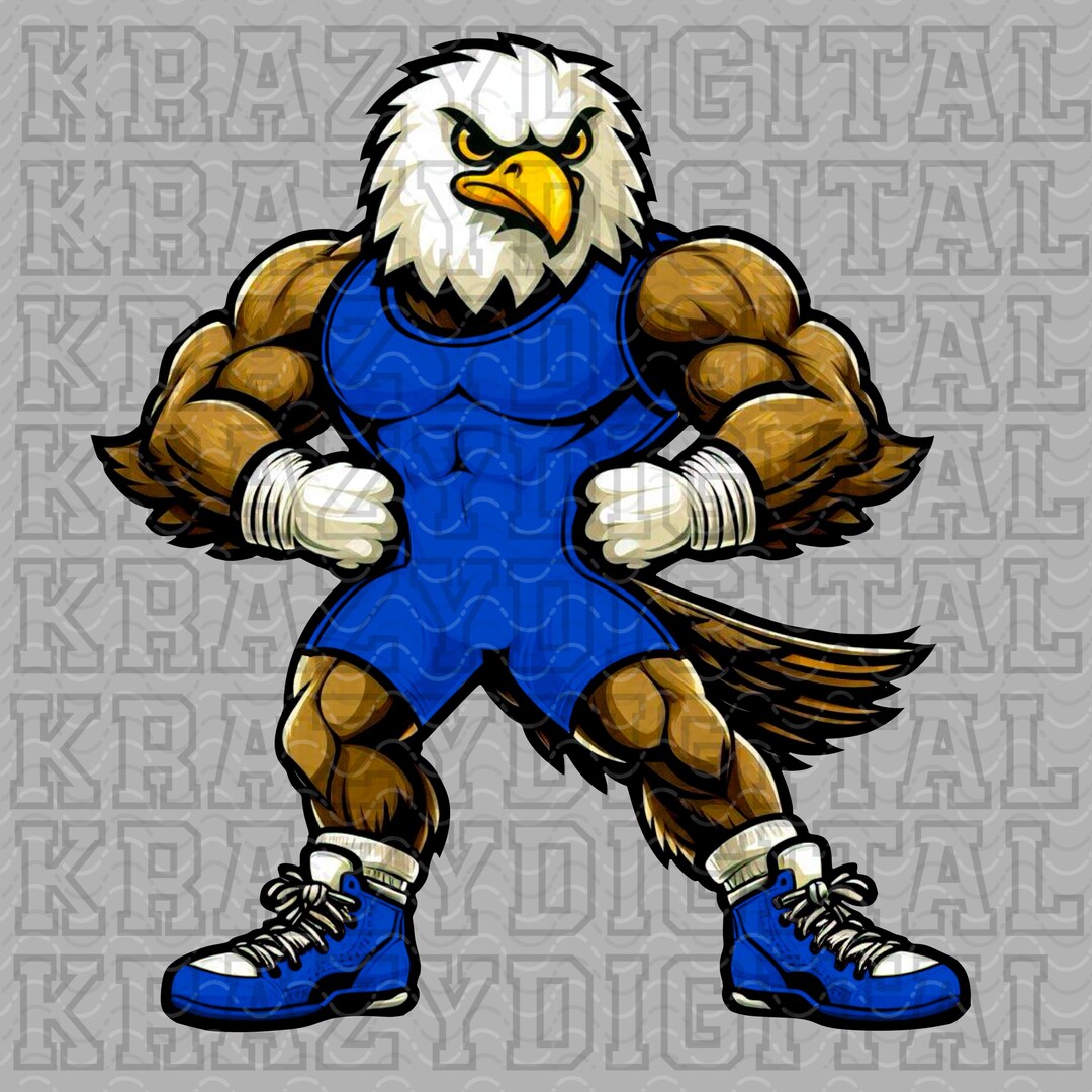 Eagles Blue Wrestling Mascot PNG, Eagle Blue Mascot, Eagle Strong ...