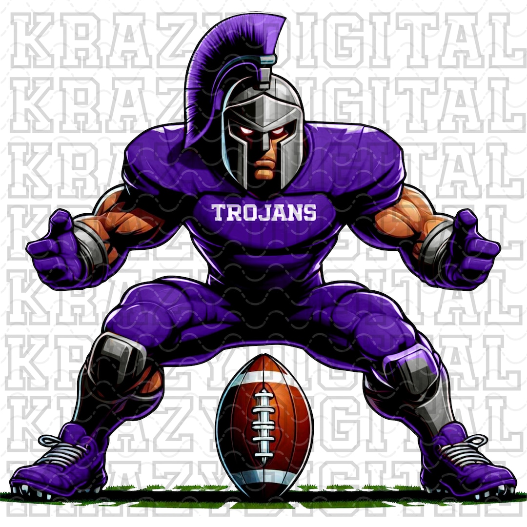 Trojan Purple Football Mascot PNG, Trojan Mascot PNG, Trojan Red ...