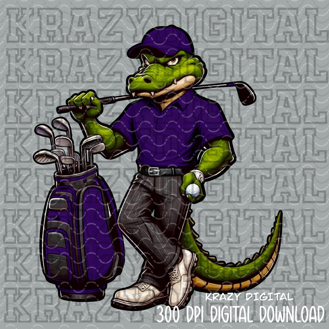 Gator Purple Golf PNG, Gators Boy Team Mascot, Golf Tournament Shirt ...
