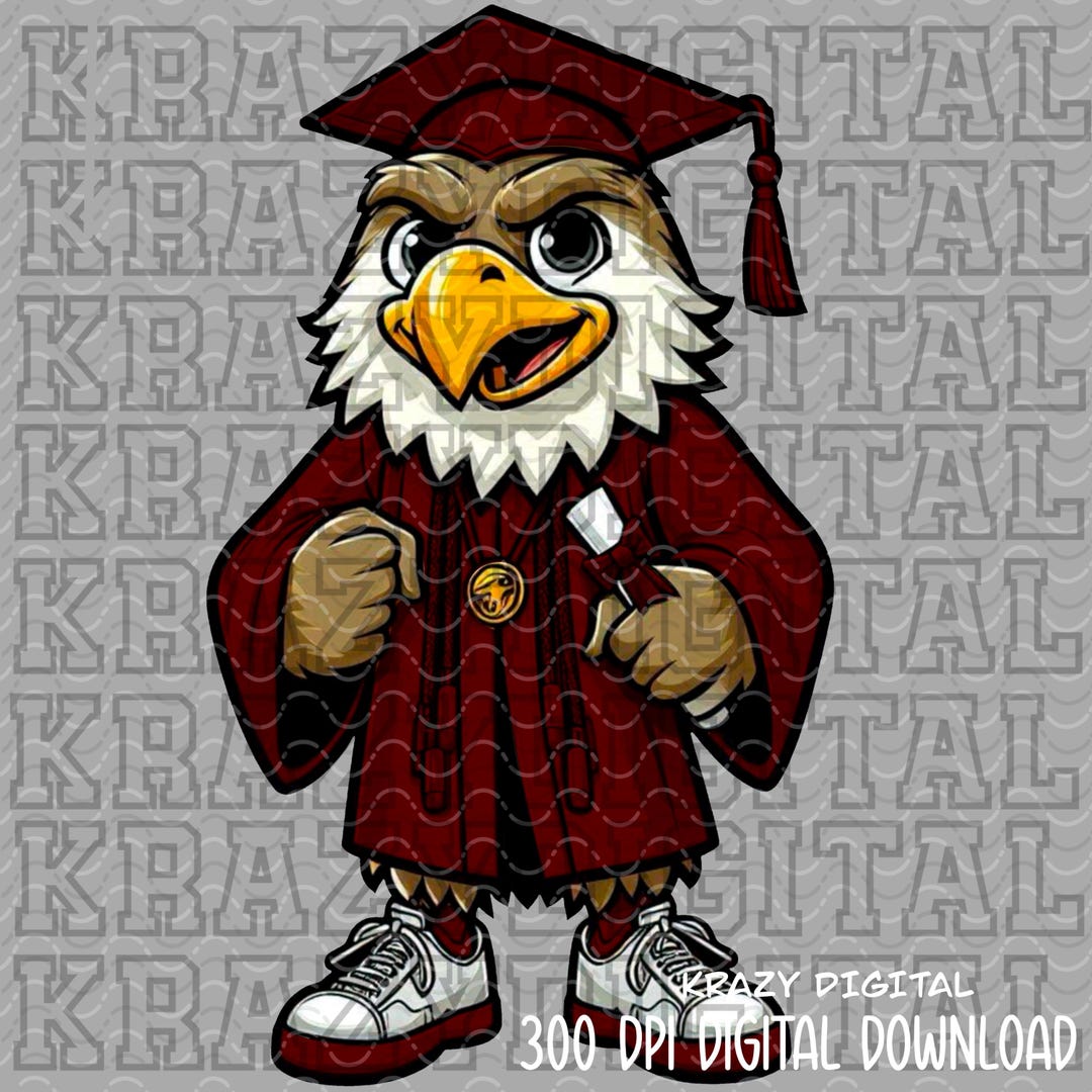 Falcon Senior Mascot PNG, Maroon Falcon Graduation School Mascot PNG ...