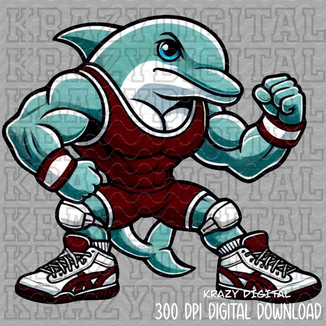 Maroon Dolphin Wrestling School Mascot PNG, Wrestler Mascot Spirit ...