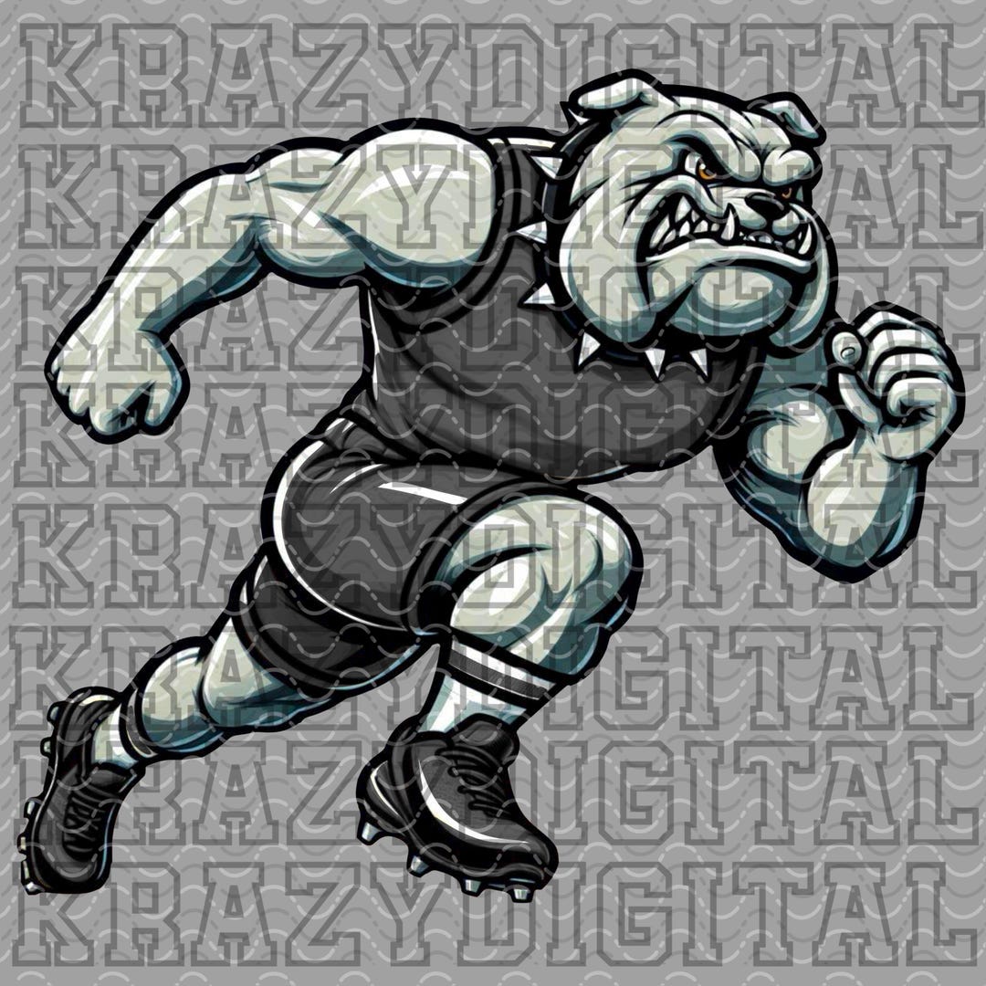 Black Bulldog Track Mascot PNG, Cartoon Running Bulldog Mascot, Bulldog ...