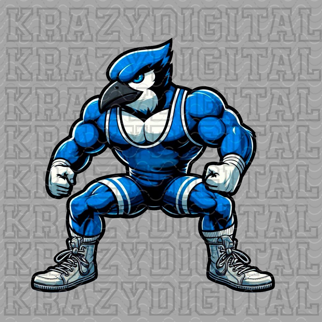 Bluejay Wrestling Mascot PNG, Strong Blue Bird Sports File, Bluejay ...