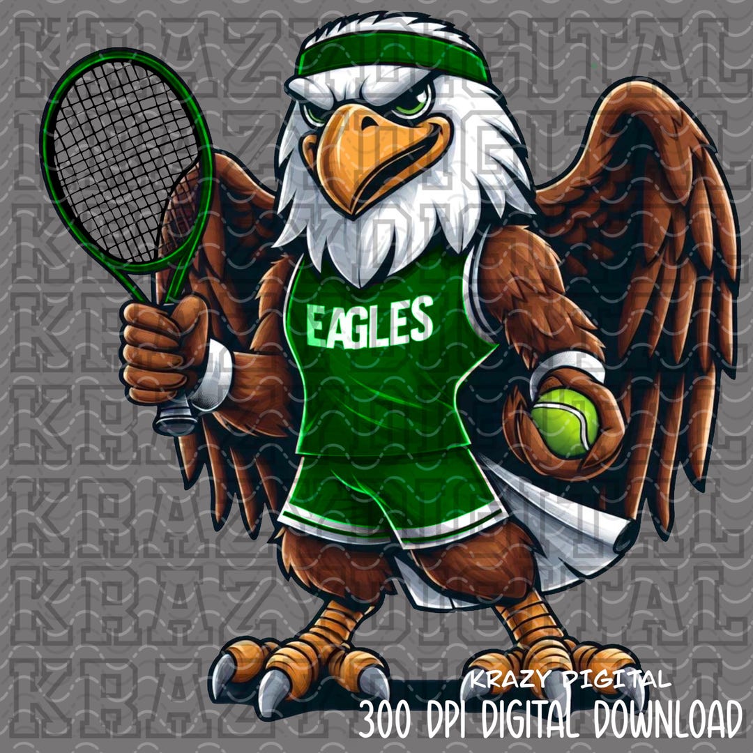 Eagles Green Tennis Mascot PNG, Eagle Boy Mascot, Eagle Tennis Mascot ...
