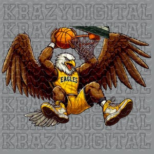 Eagles Yellow Basketball Mascot PNG, Eagle Boy Mascot Design, Eagle ...