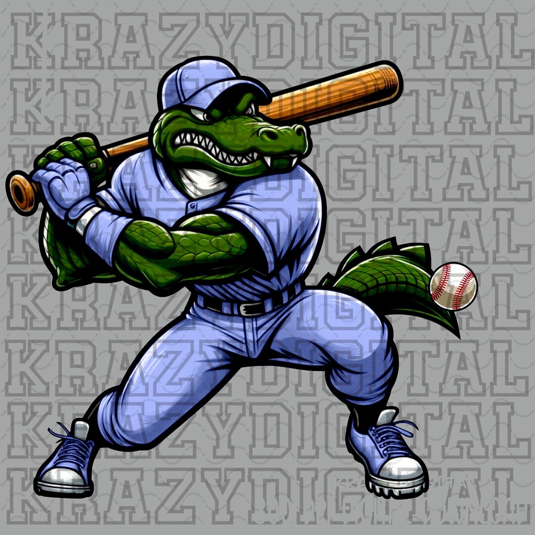 Light Blue Gator Baseball PNG, Gator Boy Design, Crocodilemascot, Cool ...