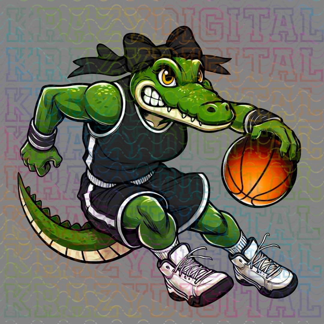 Lady Gator Basketball PNG, Black Gator Girl Design, Crocodile School ...