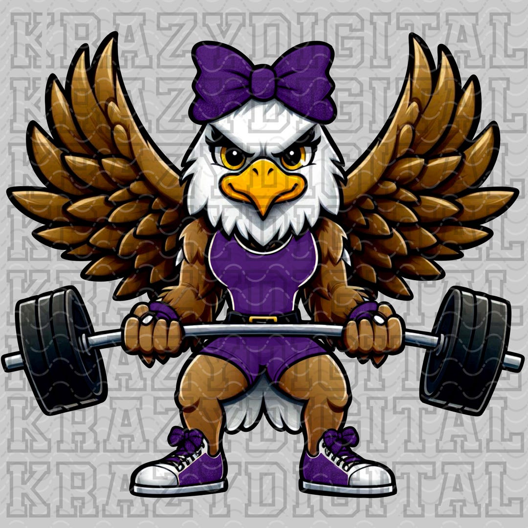 Eagles Purple Powerlifting Mascot PNG, Eagle Girly Mascot, Girls That ...