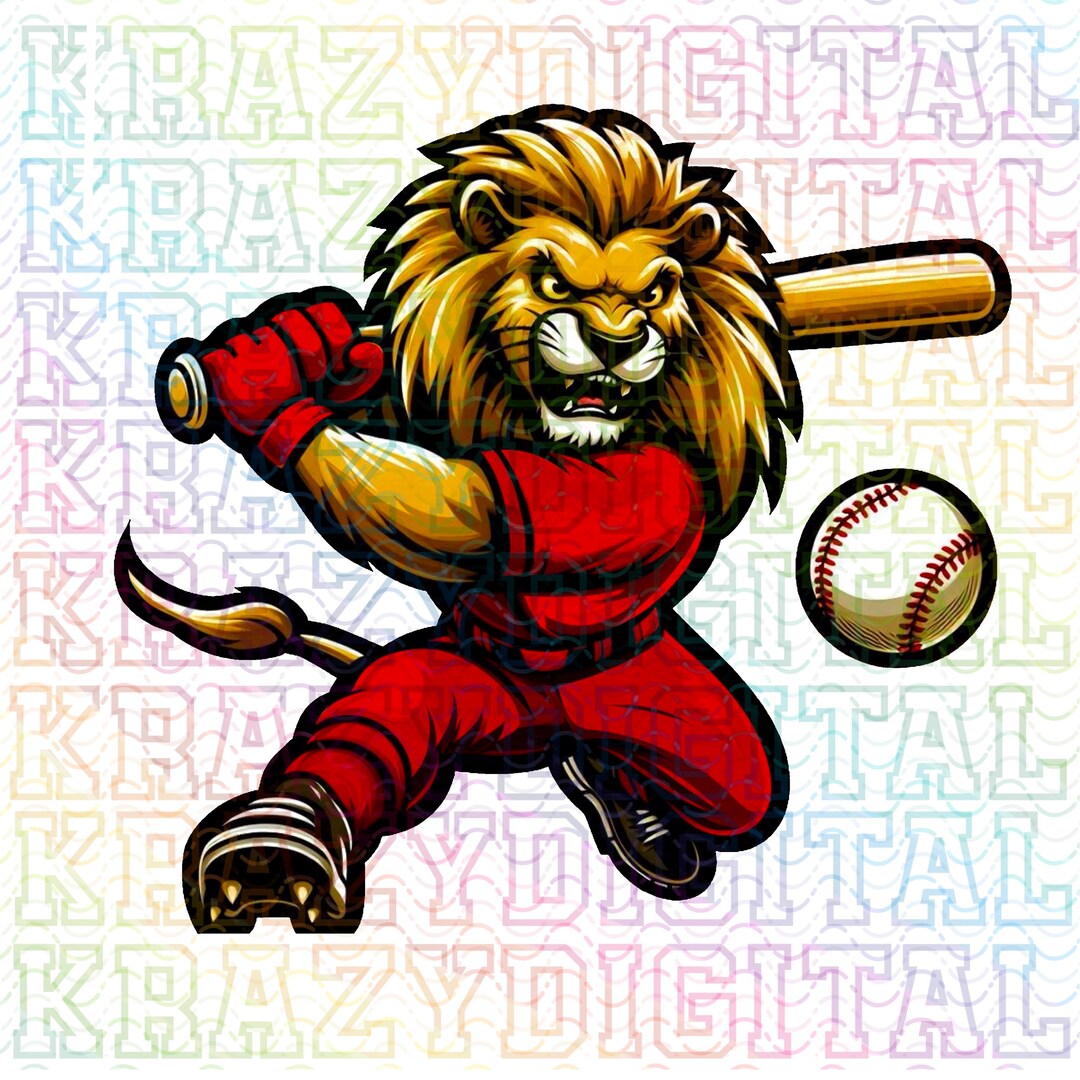 Red Lions Baseball Mascot PNG, Lions Fierce Sports Design, Lions Boy ...