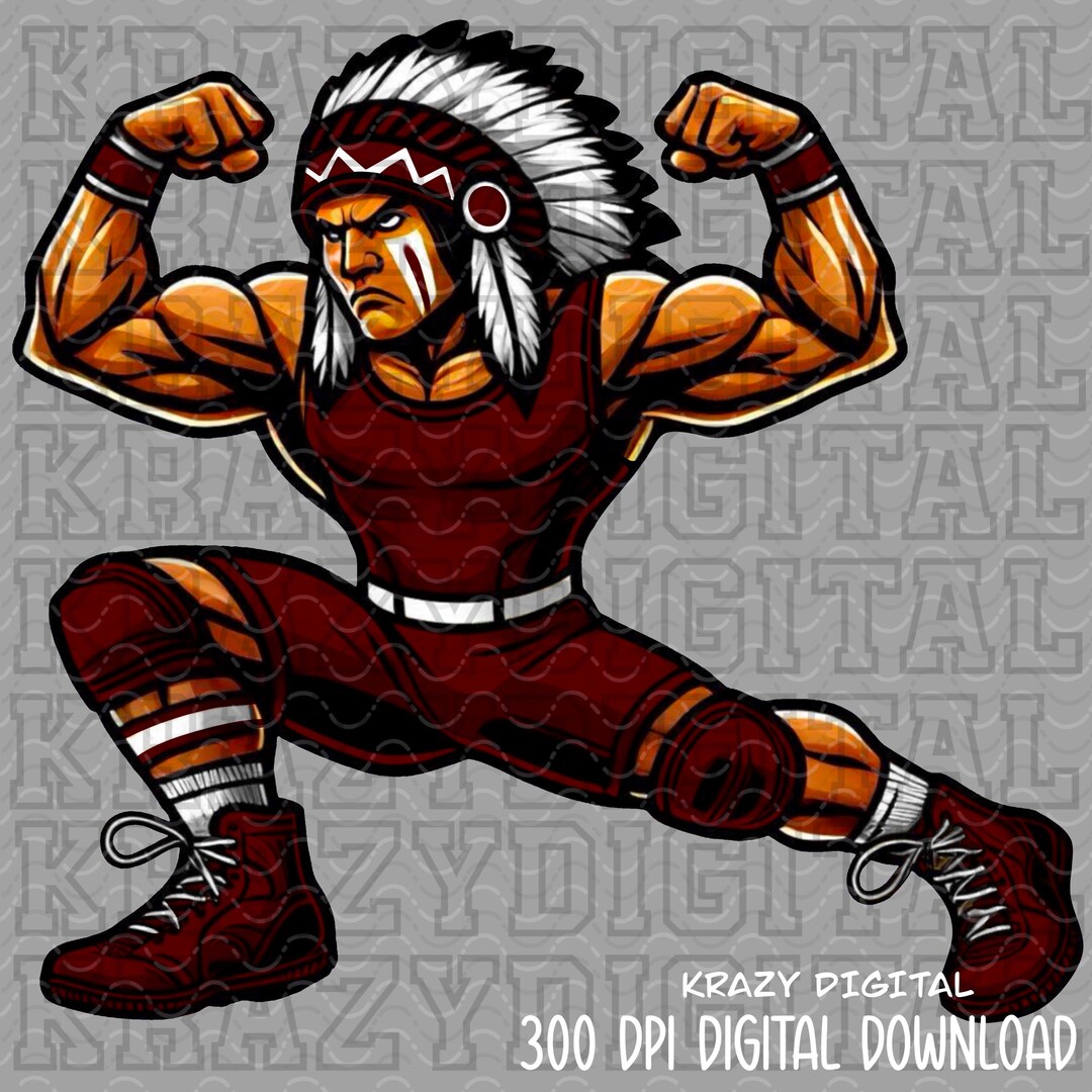 Maroon Indian Wrestling Mascot PNG, Boy Indian Sports PNG, Wrestling ...