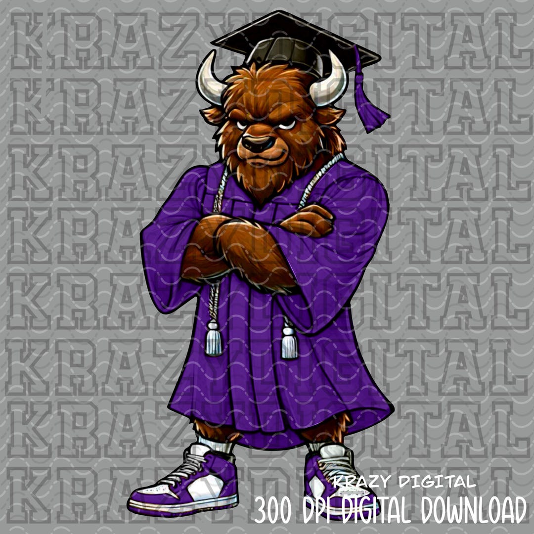 Purple Buffalo Graduation PNG, Purple Bison Senior 2025, Kindergarten ...
