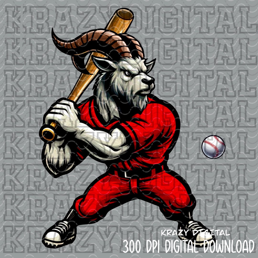 Red Goat Mascot Baseball PNG, Baseball Sports Design, Red Baseball ...