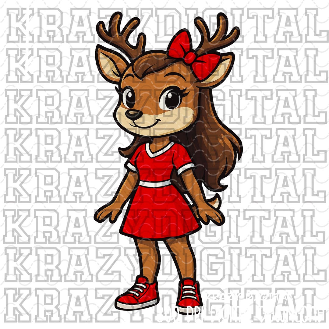 Red Reindeer Spirit PNG, Red Deer Mascot Digital Design, Bucks Festival ...
