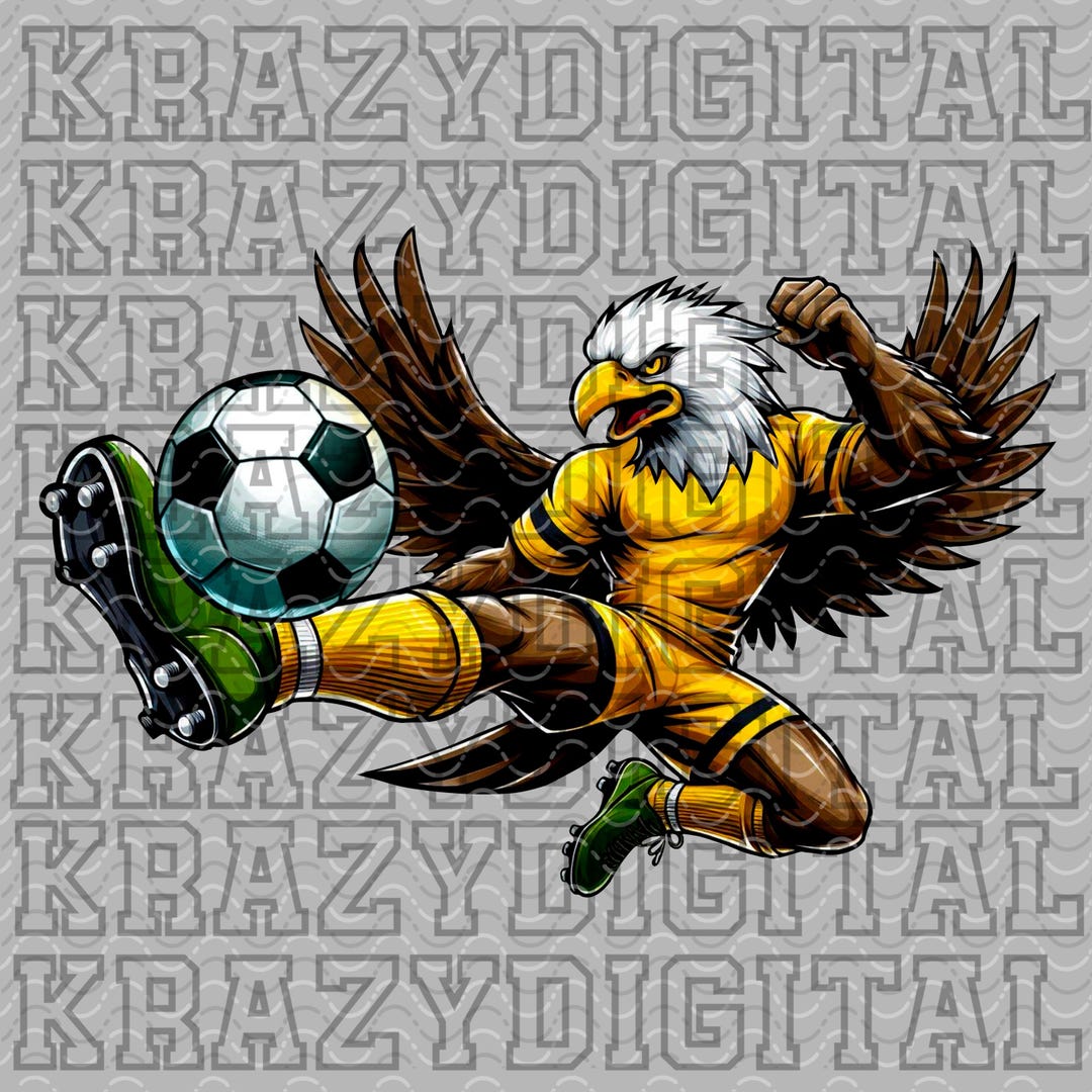 Eagles Yellow Soccer Mascot PNG, Eagle Mascot, Dynamic Soccer, Eagle ...