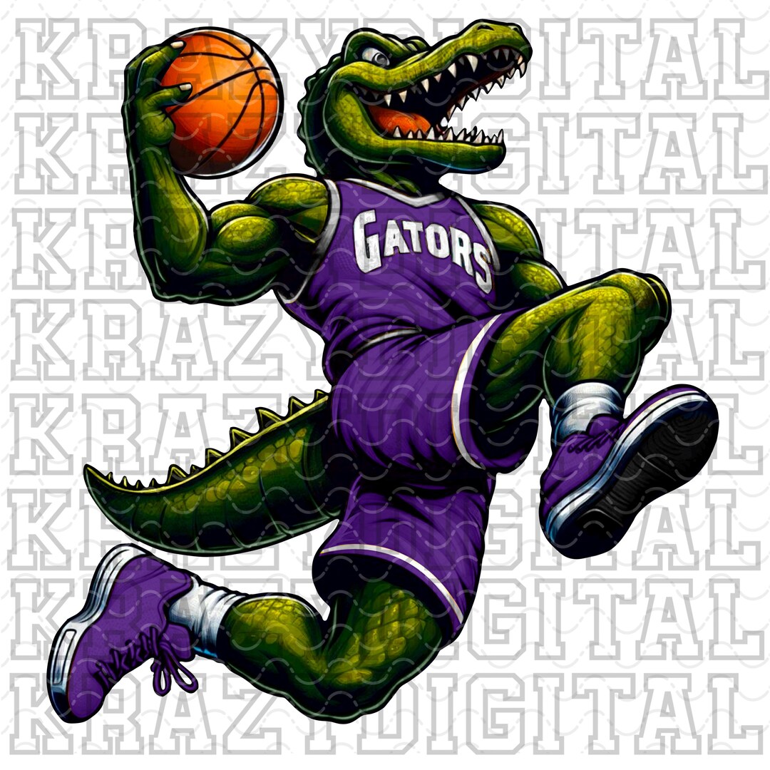 Purple Alligator Basketball PNG, Gator Boy Design, Crocodile School ...
