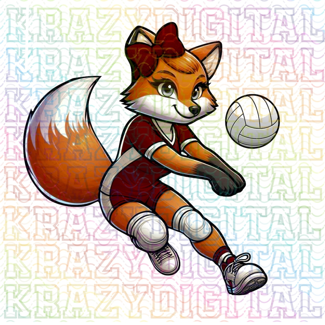 Fox Maroon Volleyball PNG, Fox Girly Maroon Sports PNG, Maroon School ...