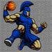 Trojan Blue Basketball Mascot PNG, Warrior Mascot Basketball Mom PNG ...