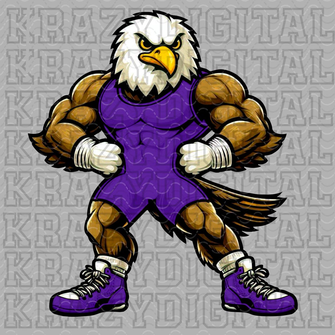 Eagles Purple Wrestling PNG, Eagle Boy Weight Lifting Mascot, Eagle ...