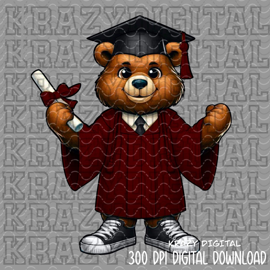 Maroon Bears Graduate PNG, Green Bears Senior 2025 Digital Design, Boy ...