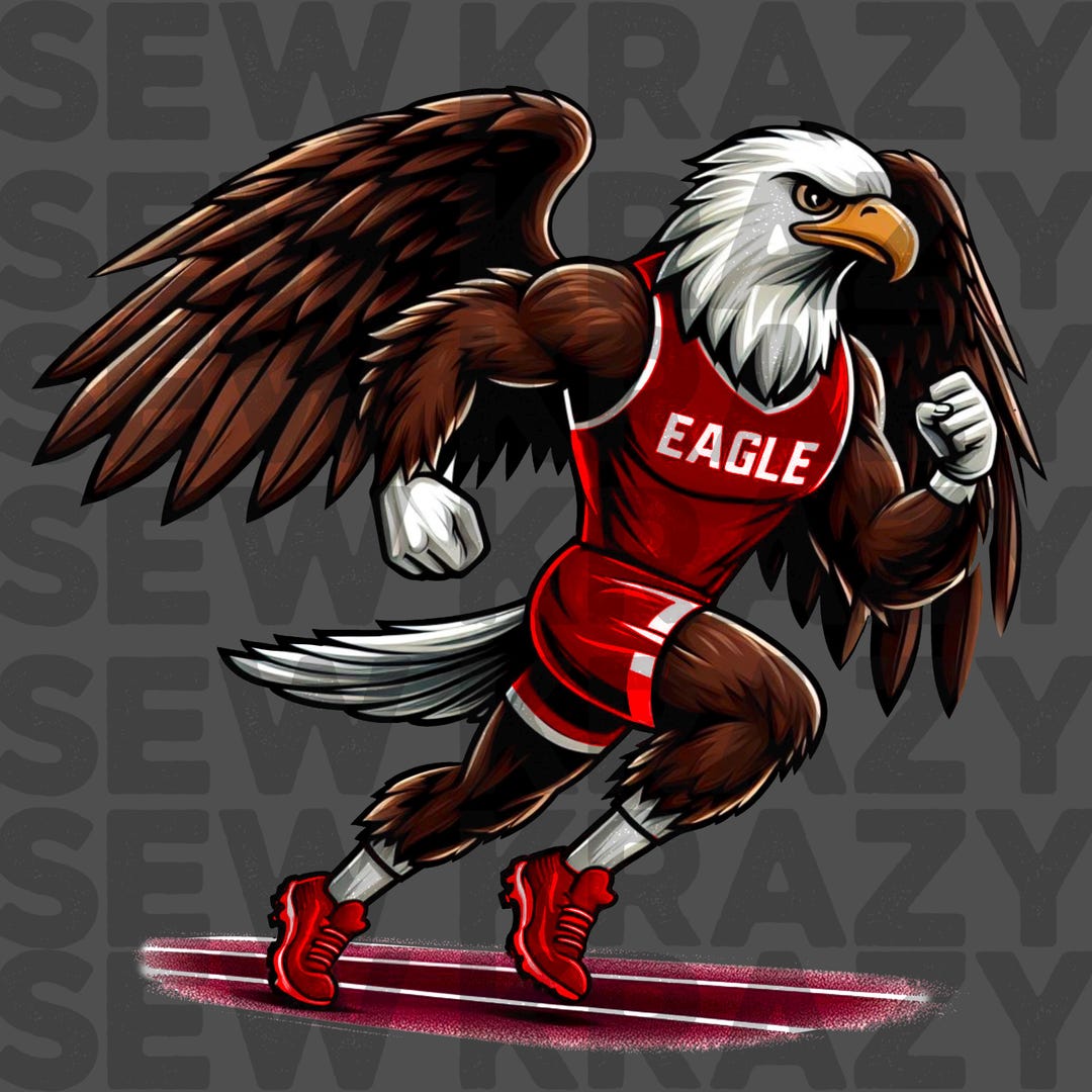 Eagles Red Track Mascot PNG, Eagle Girly Mascot, Eagle Track Mascot ...