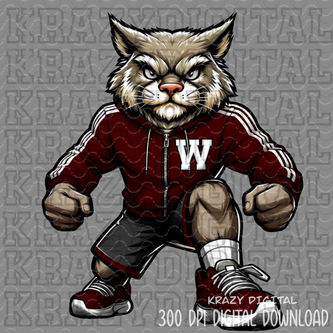 Wildcat Maroon Athlete PNG, Boy Sports Design, Maroon School Mascot ...