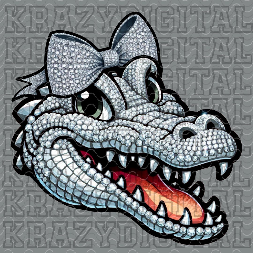 Gators Rhinestone Head PNG, Gators Mascot Faux Rhinestone PNG, Gators ...