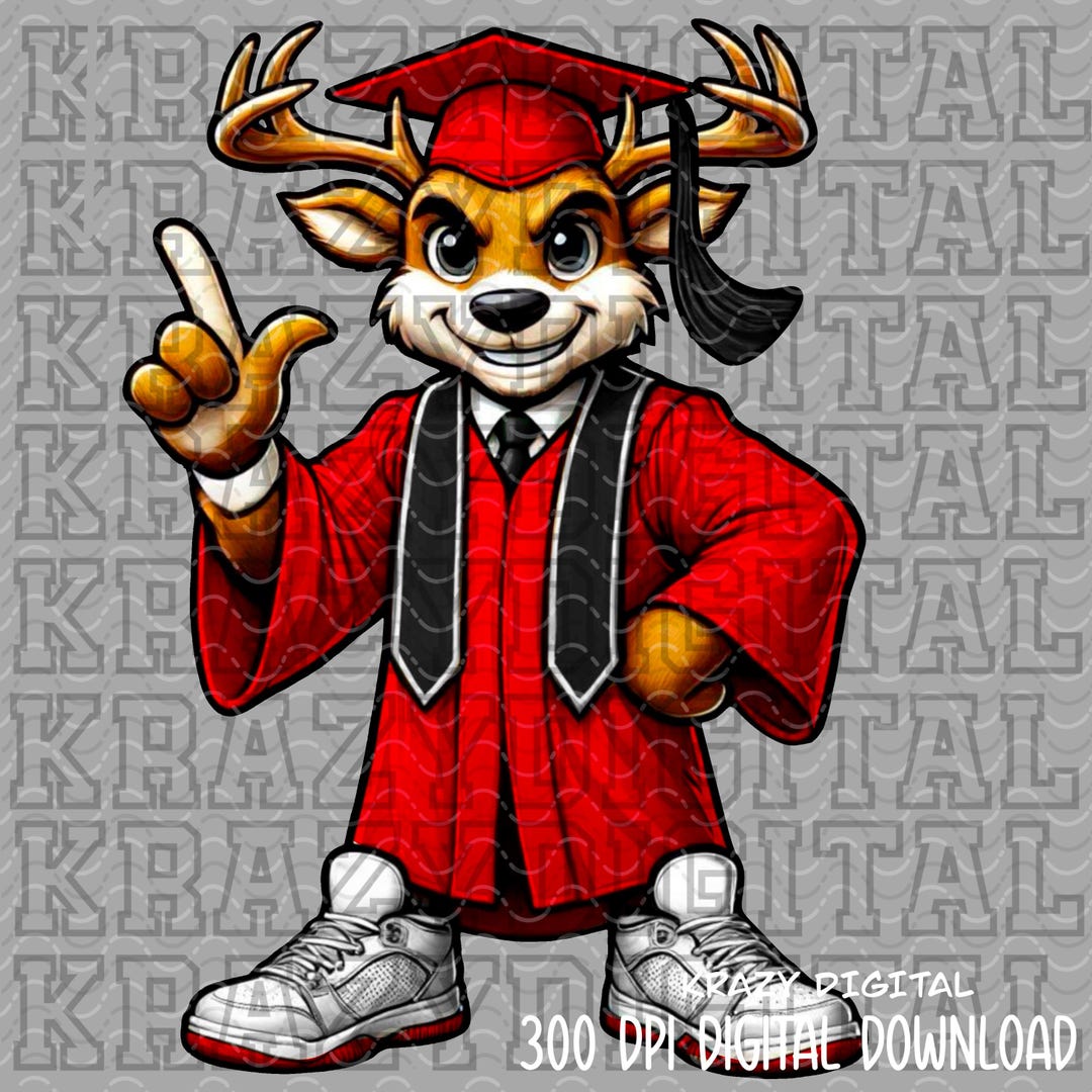 Bucks Red Senior PNG, Red Bucks Graduate School Mascot PNG, Bucks ...