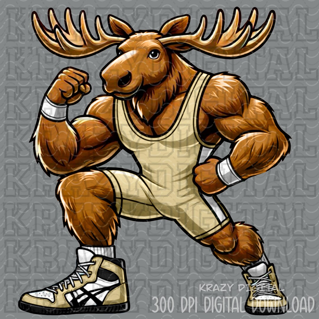 Elk Gold Mascot Wrestling PNG, Elk Wrestler Mascot, Moose Vegas Gold ...