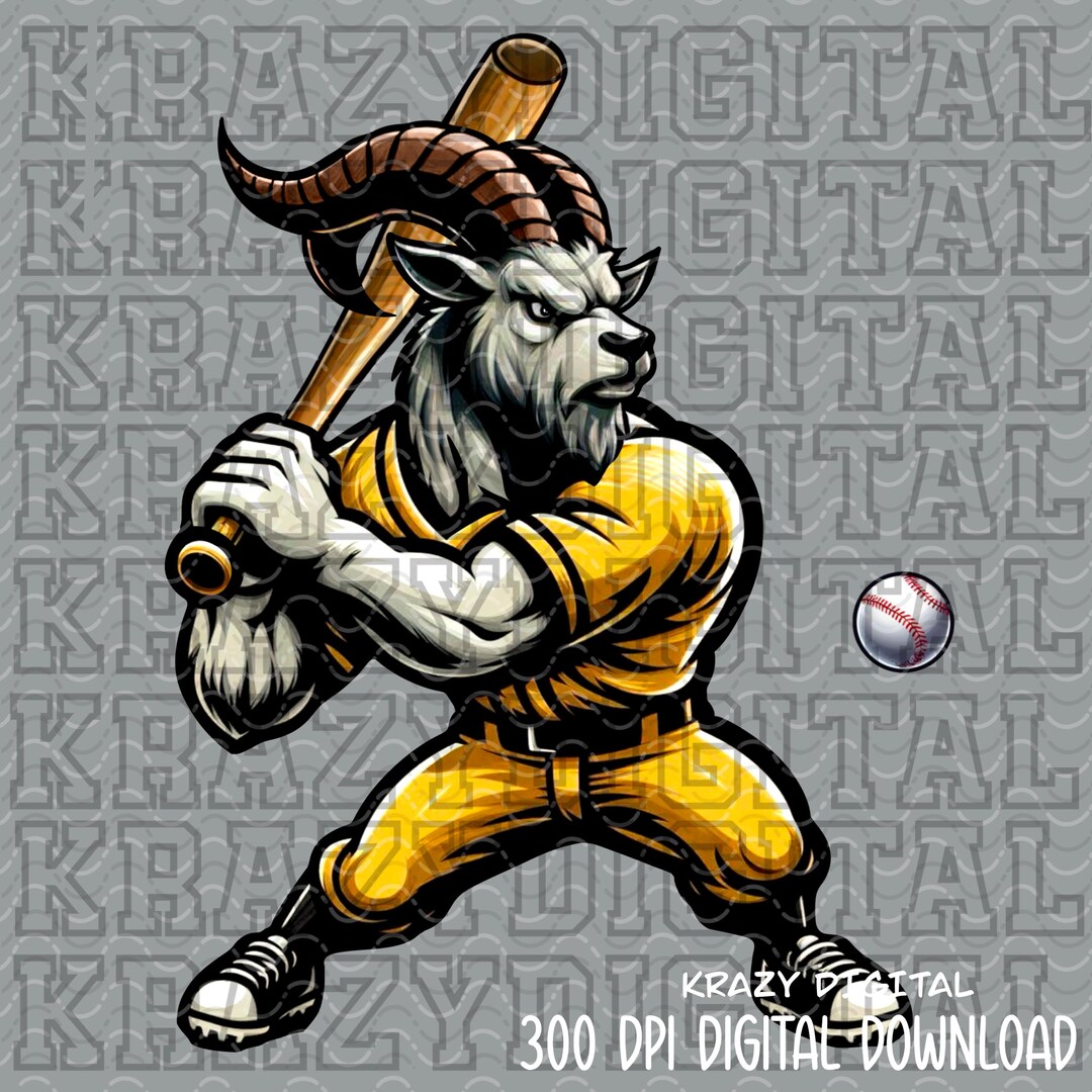 Goat Mascot Baseball PNG, Yellow Goat Baseball Sports, Baseball Spirit ...