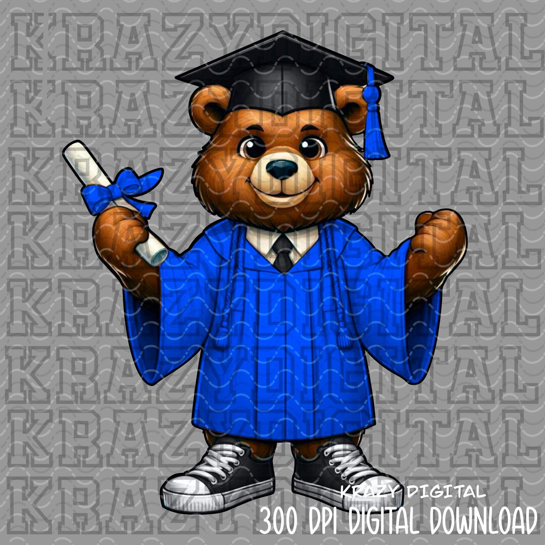 Blue Bears Graduate PNG, Bears Senior 2025 Digital Design, Blue Boy ...