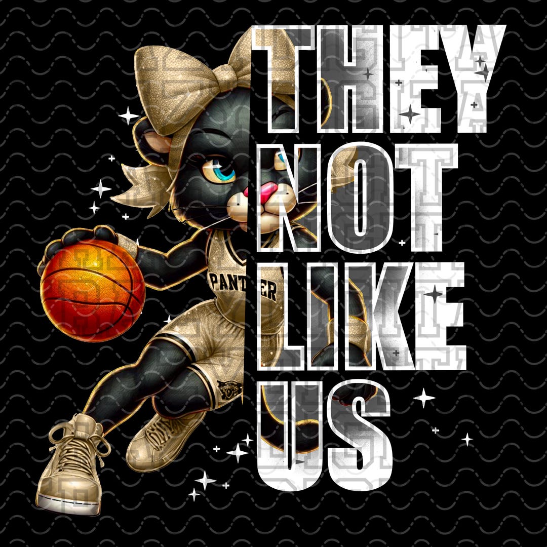 Lady Panther Vegas Gold Basketball PNG, They Not Like Us Panther ...