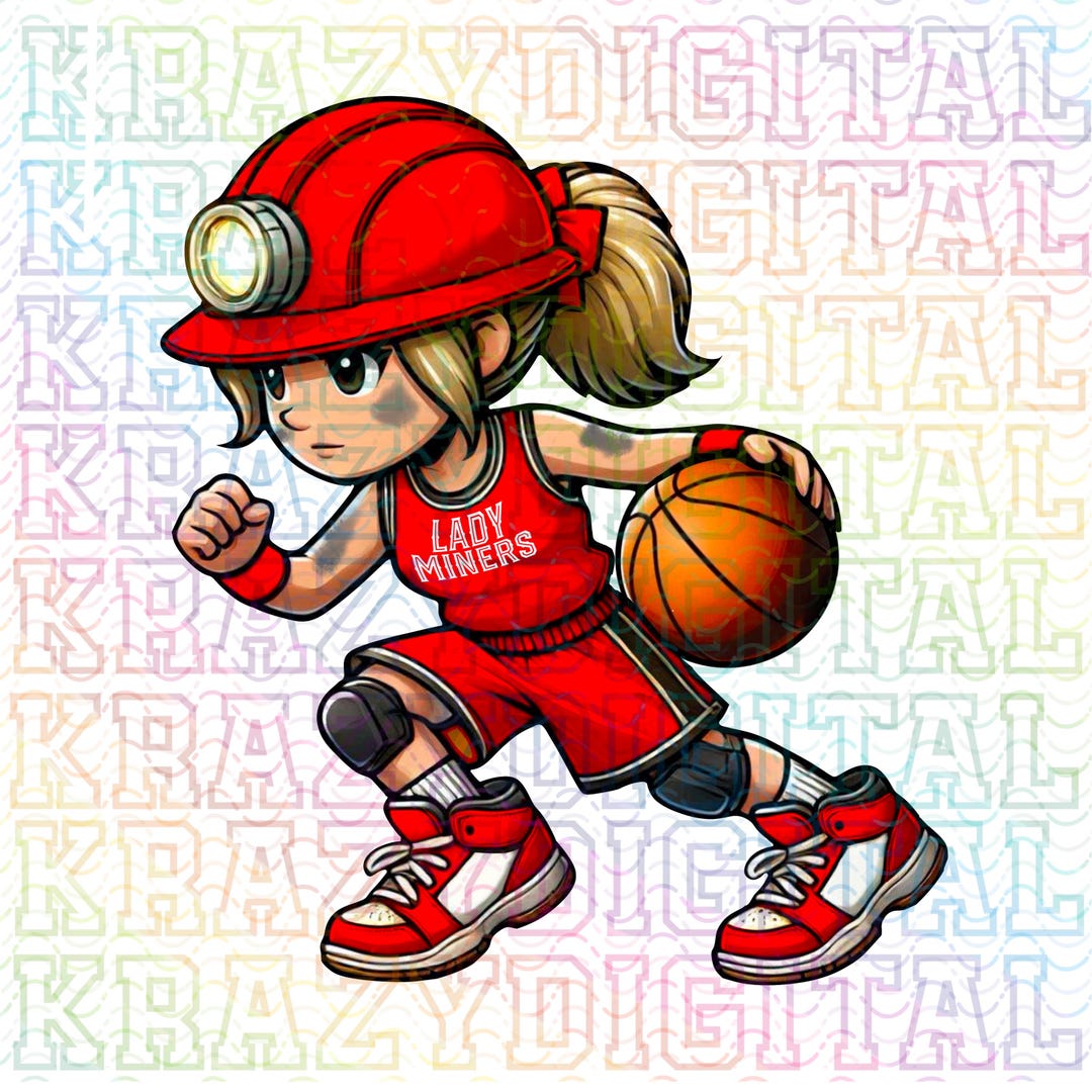 Miner Girl Basketball PNG, Lady Miner Basketball Design, Driller ...