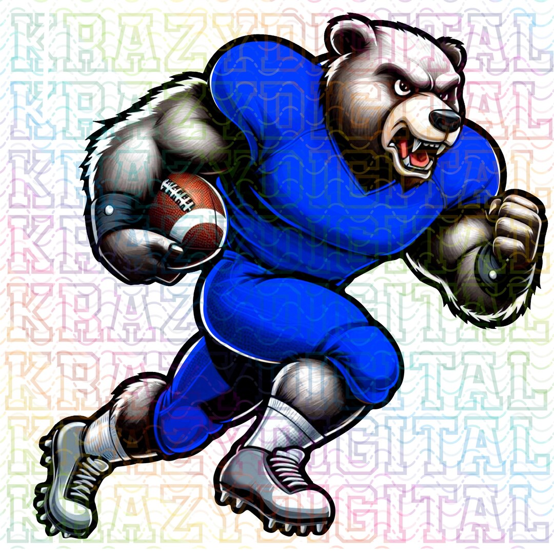 Blue Bears Football PNG, Bears Mascot Digital Design, Boy Football ...
