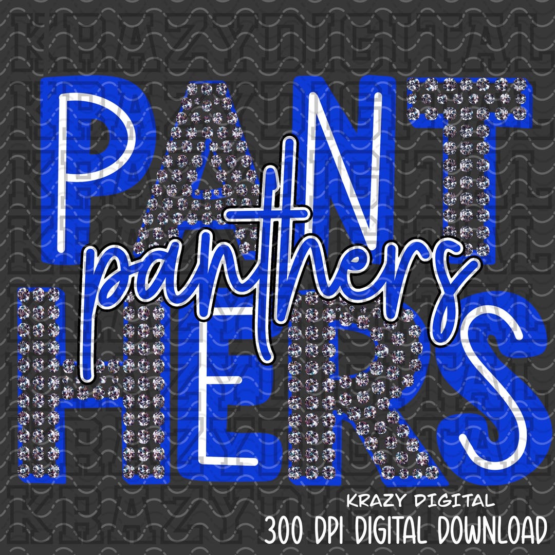 Panthers Blue Diamond Cut Mascot PNG, Panthers Girly Mascot, Faux ...