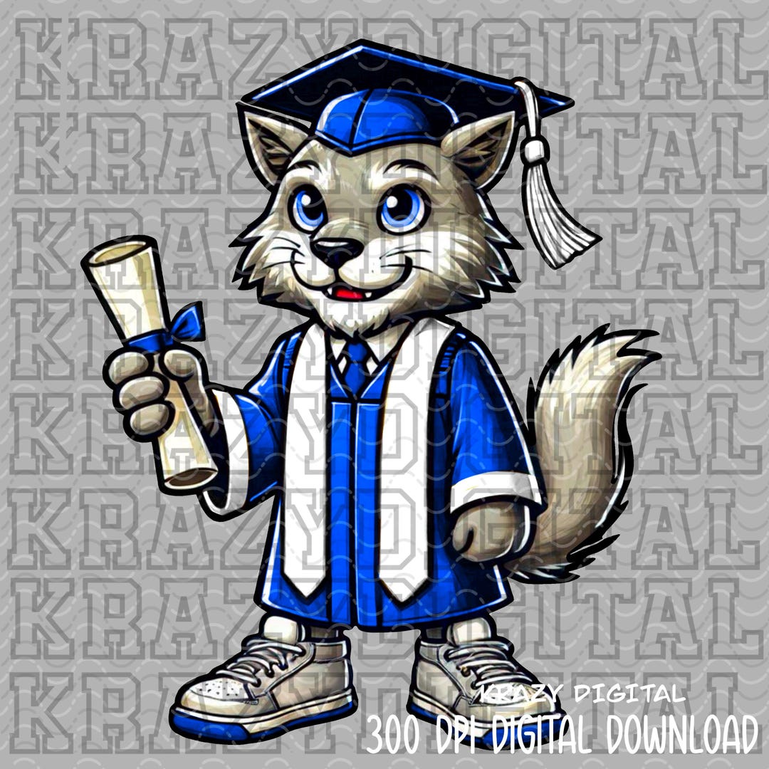 Wildcat Graduation Blue PNG, Senior 2025 Design, Blue Wildcat Senior ...