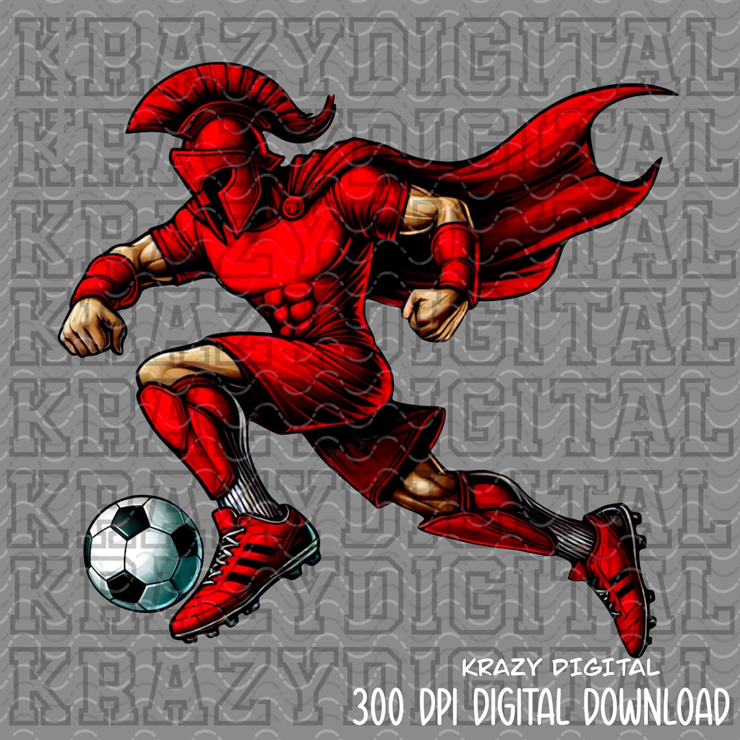 Trojan Red Soccer Mascot PNG, Warrior Mascot PNG, Gladiator Red Soccer ...