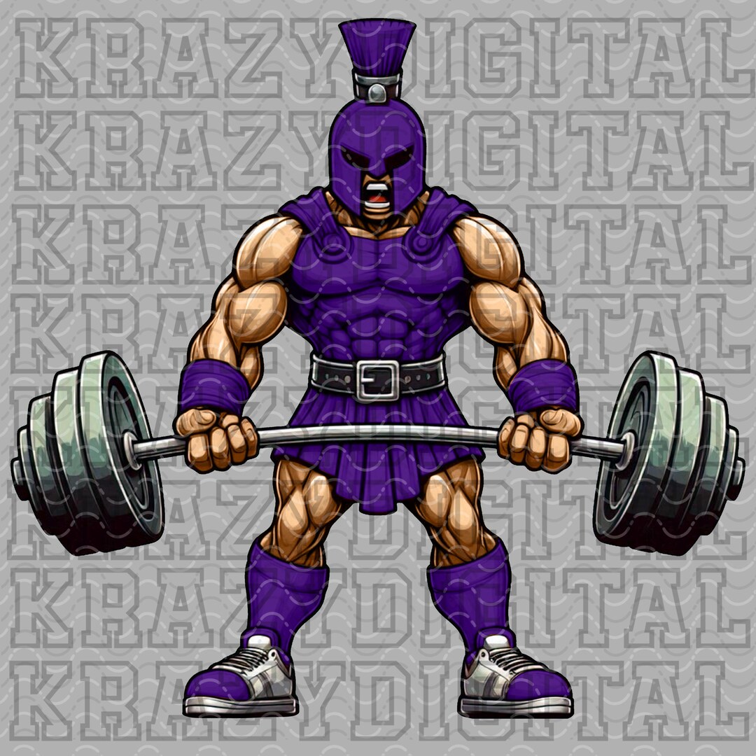 Purple Trojan Powerlifting PNG, Gladiator Purple Sports Design, Boy ...