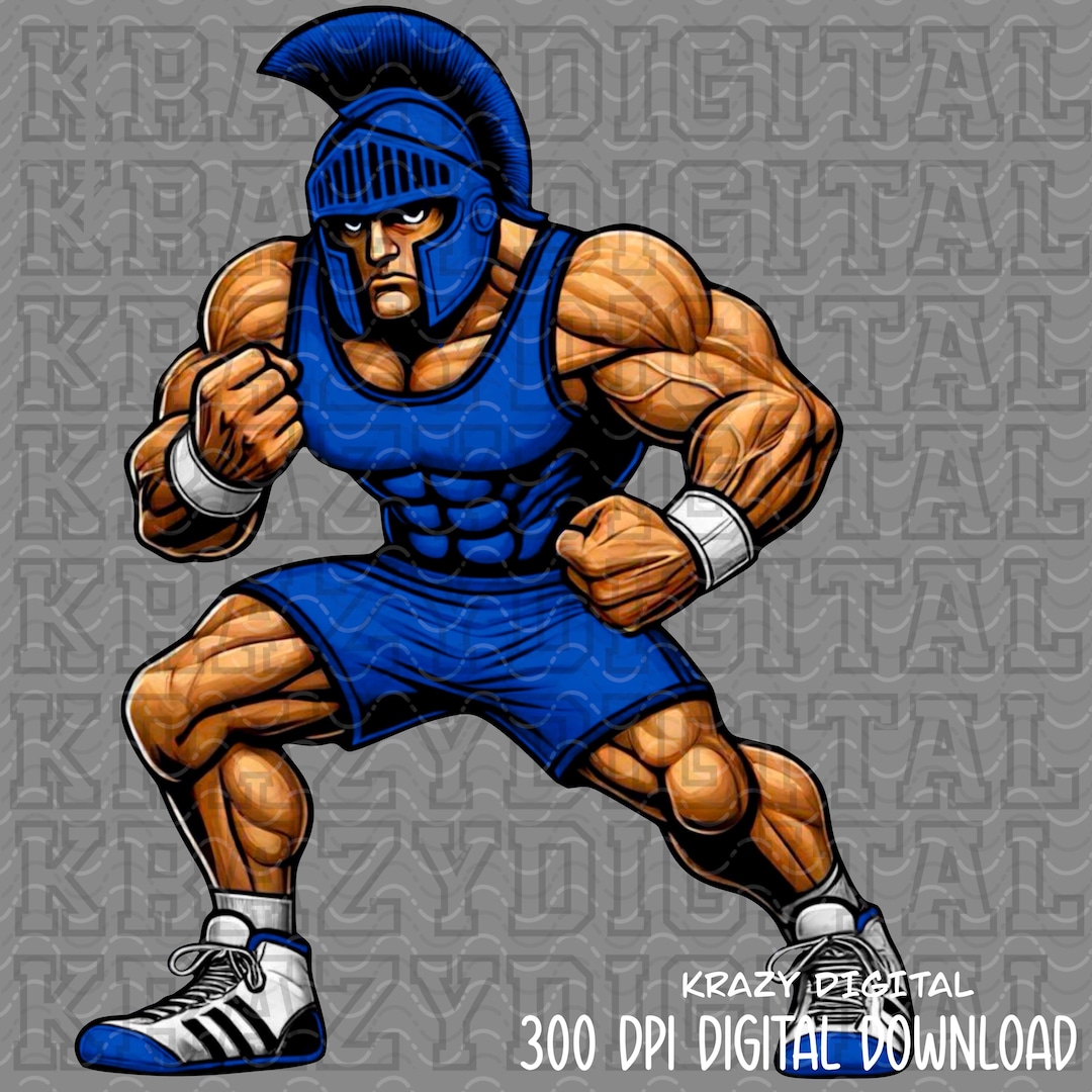Blue Trojan Wrestling PNG, Gladiator Blue Sports Design, Boy Warrior ...