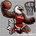 Eagles Red Basketball Mascot PNG, Eagle Boy Youth Basketball, Dunking ...