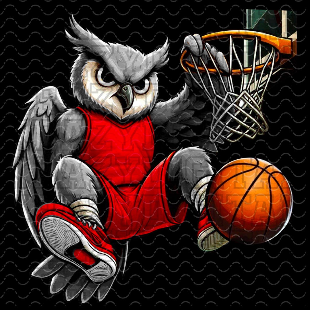Red Owls Basketball Boy Mascot PNG, Mens Owl Basketball Digital File ...