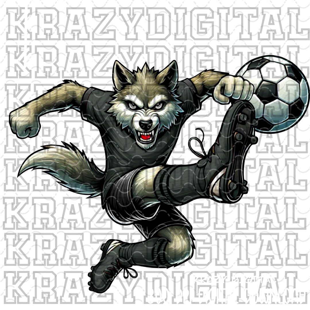 Wolf Black Soccer Mascot PNG, Black Husky Mascot Boy Design, Lobos ...