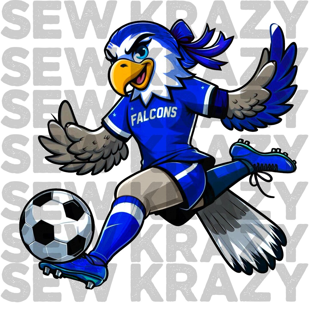 Falcons Mascot Blue Girl PNG, Falcons School Mascot Soccer PNG, Falcons ...